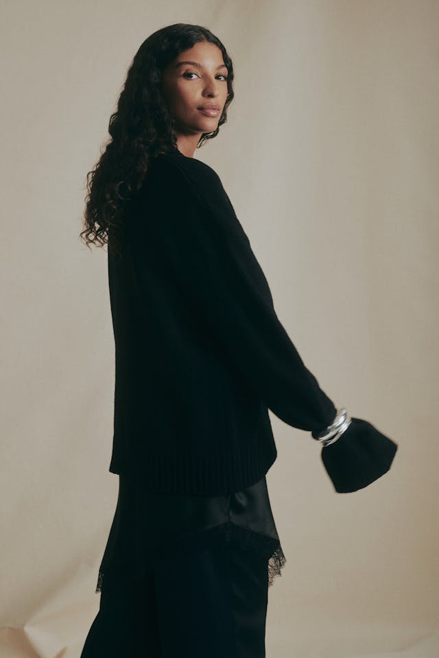 Merino wool knitted sweater - Svart - Dam - Gina Tricot