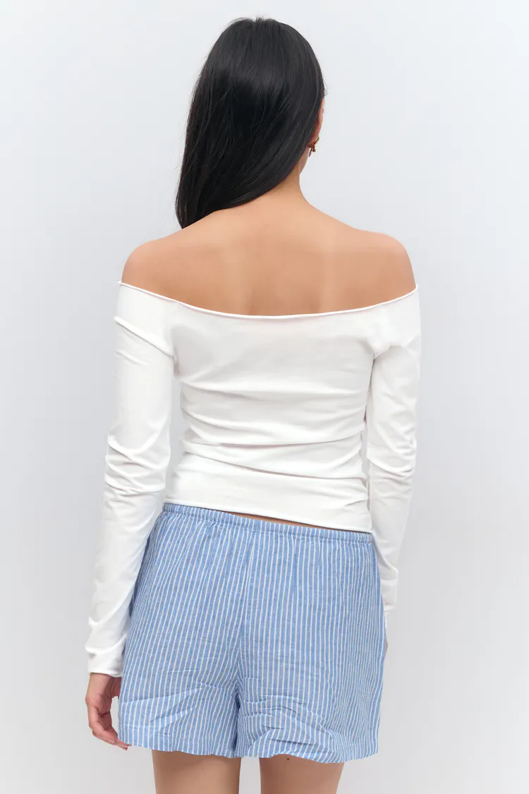 Off shoulder top - Hvid - Dame - Gina Tricot