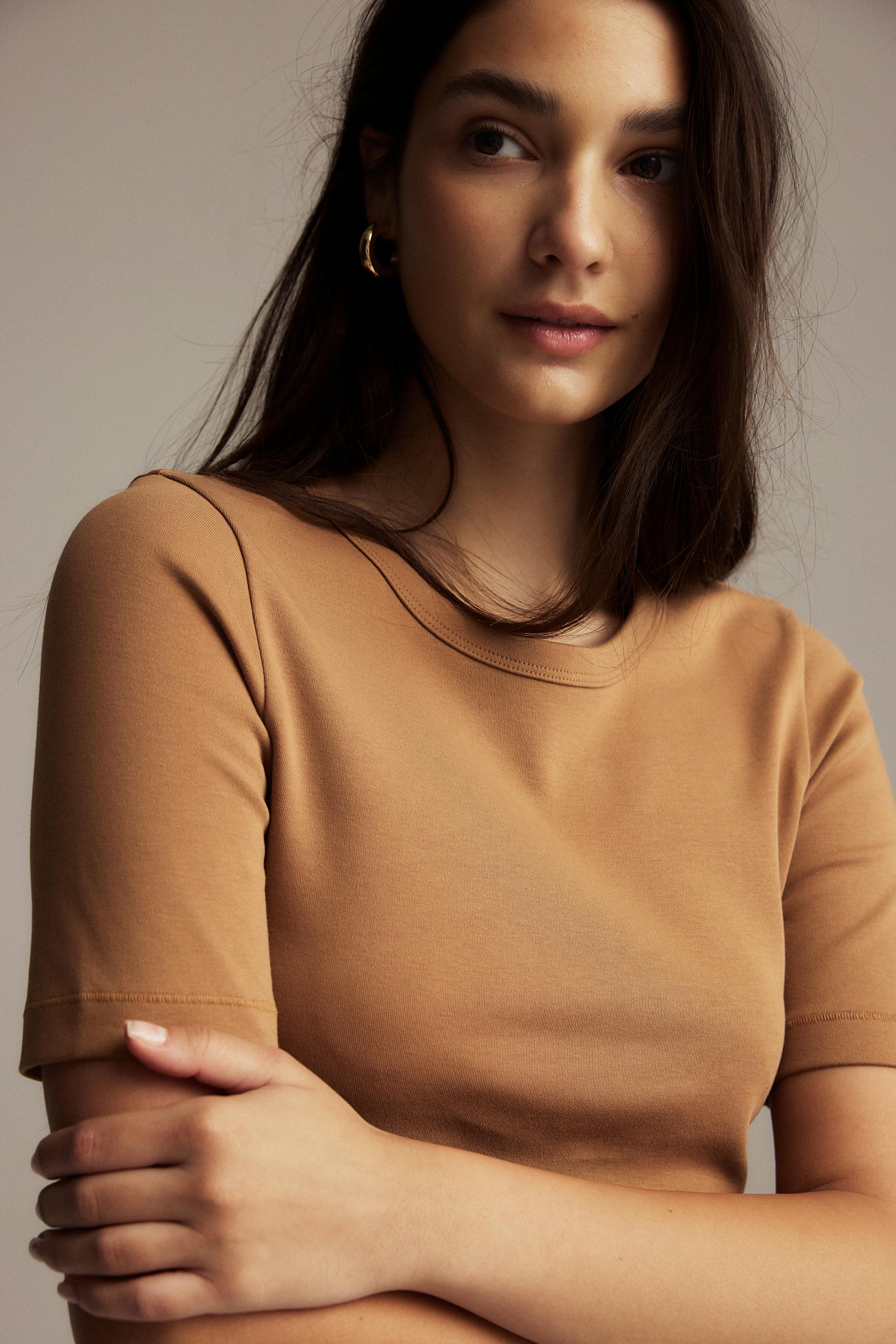 Basic classic top - Beige - Dam - Gina Tricot