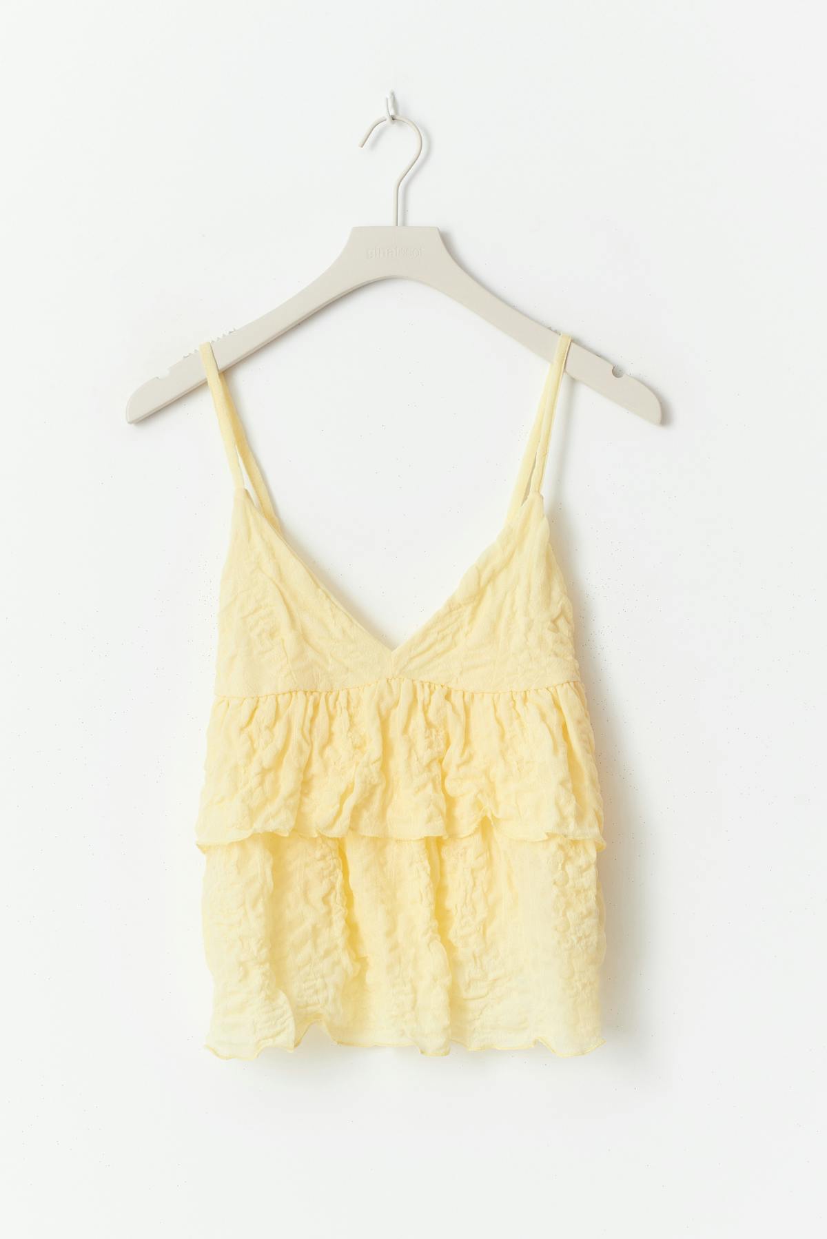 Frill singlet - Gul - Dam - Gina Tricot