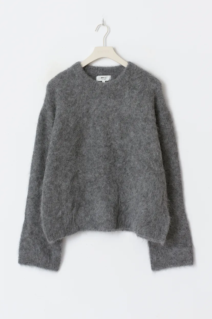 Alpaca blend knitted sweater - Grå - Dame - Gina Tricot