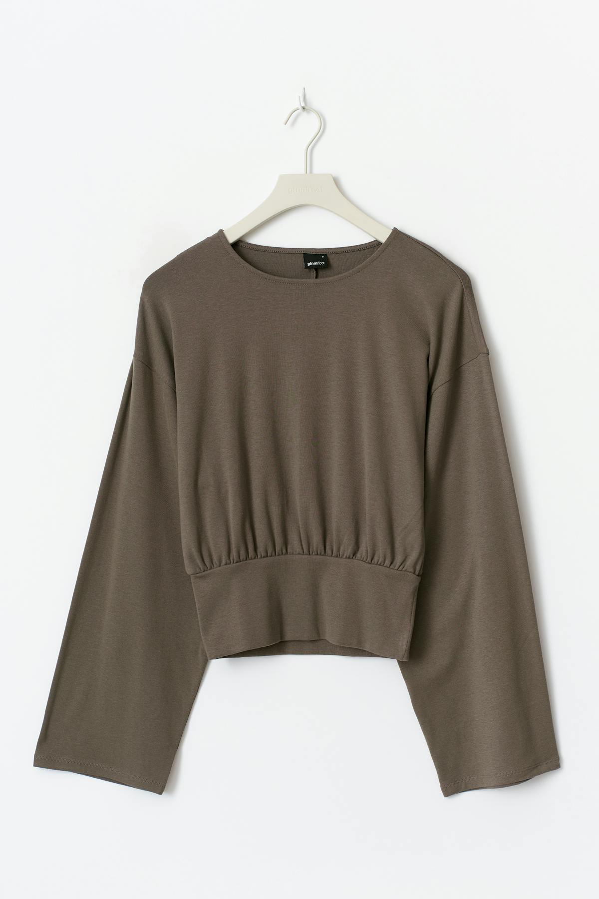 Wide sleeve top - Beige - Dame - Gina Tricot