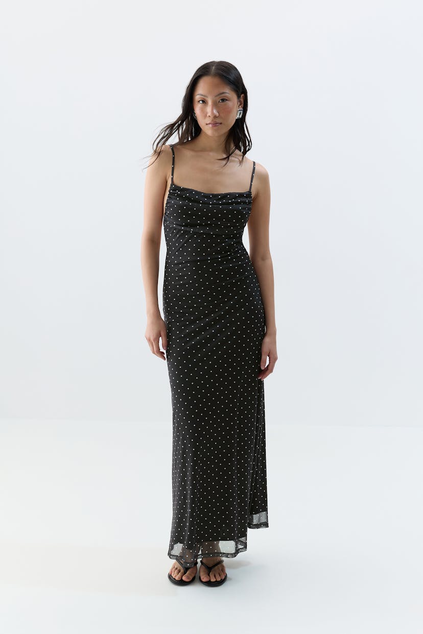 Mesh maxi dress - Sort - Dame - Gina Tricot