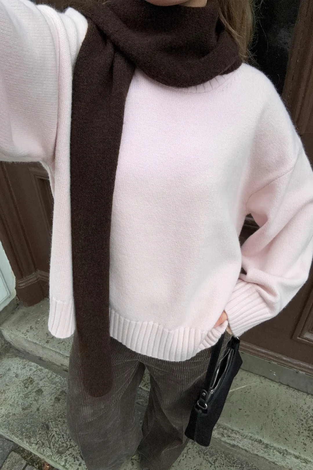 Wide sleeve knitted sweater - Red - Women - Gina Tricot