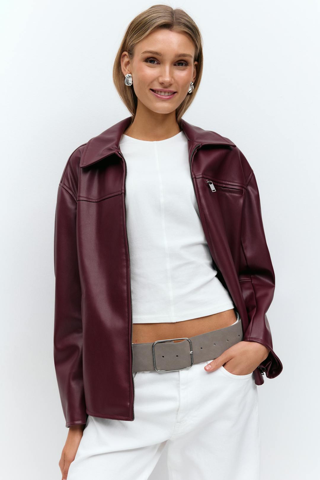 Sculpture seam detail top - White - Women - Gina Tricot