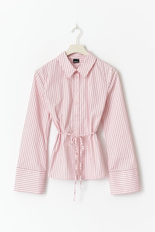 Shaped tie blouse - Pink - Women - Gina Tricot