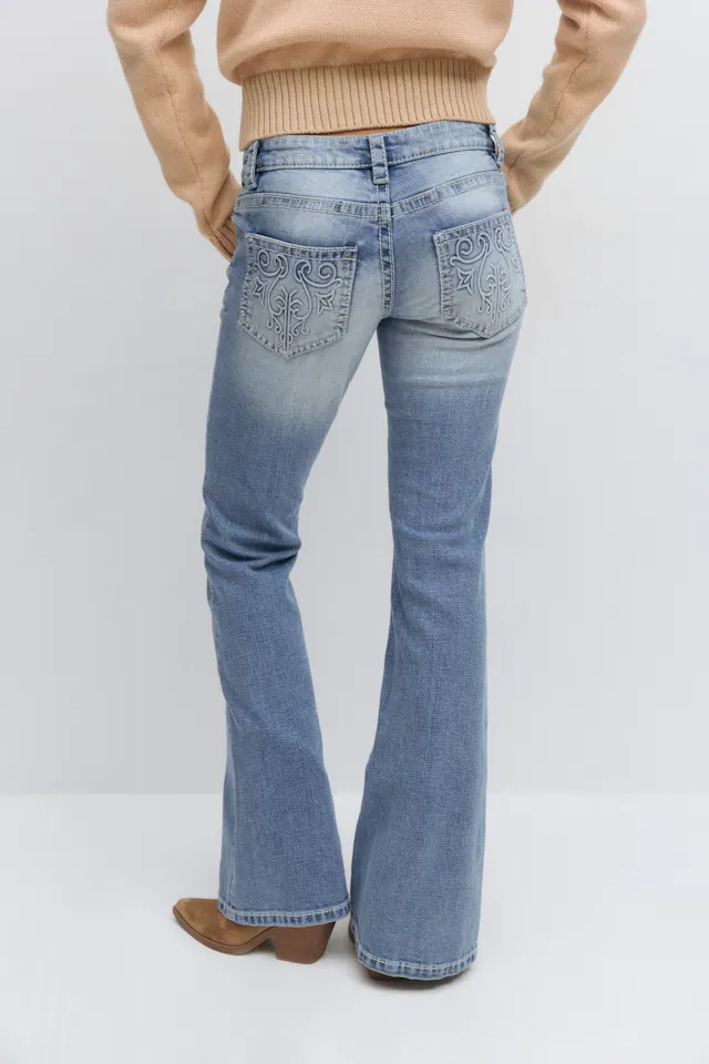 14+ hip hug flare jeans - Blau - Gina Tricot