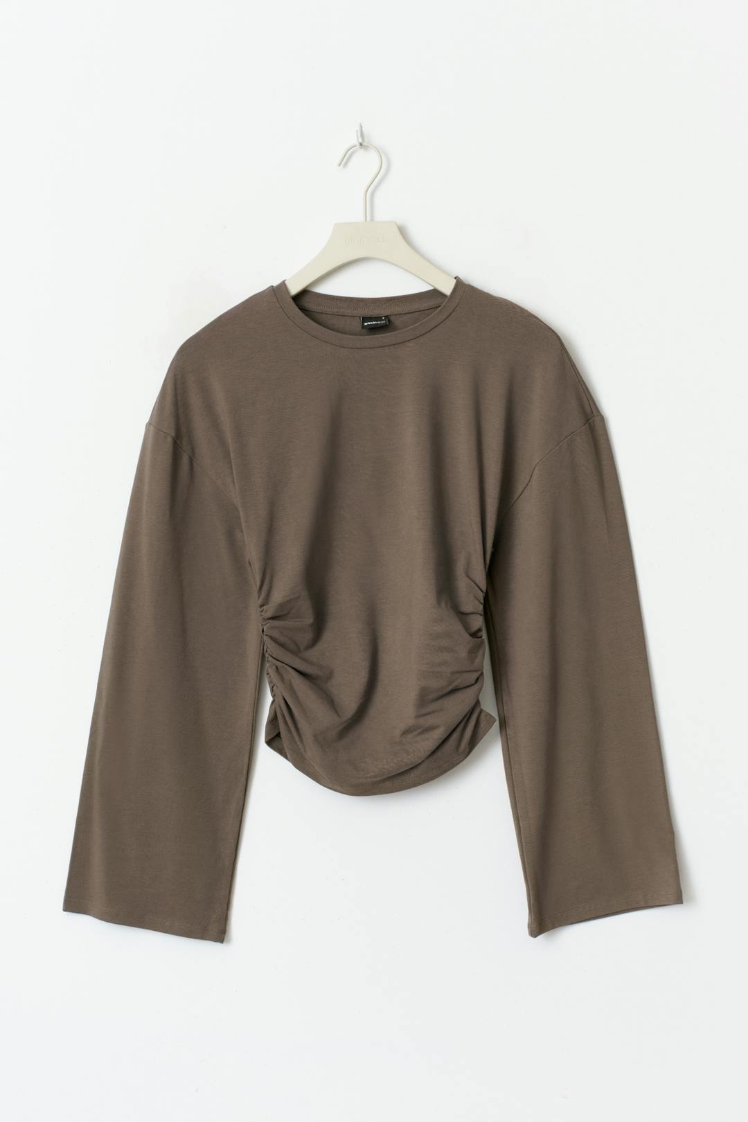 Soft touch wide sleeve top - Bruin - Dame - Gina Tricot