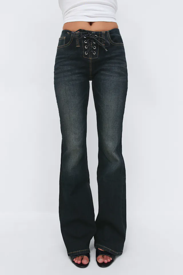 No waist bootcut jeans - - Dam - Gina Tricot