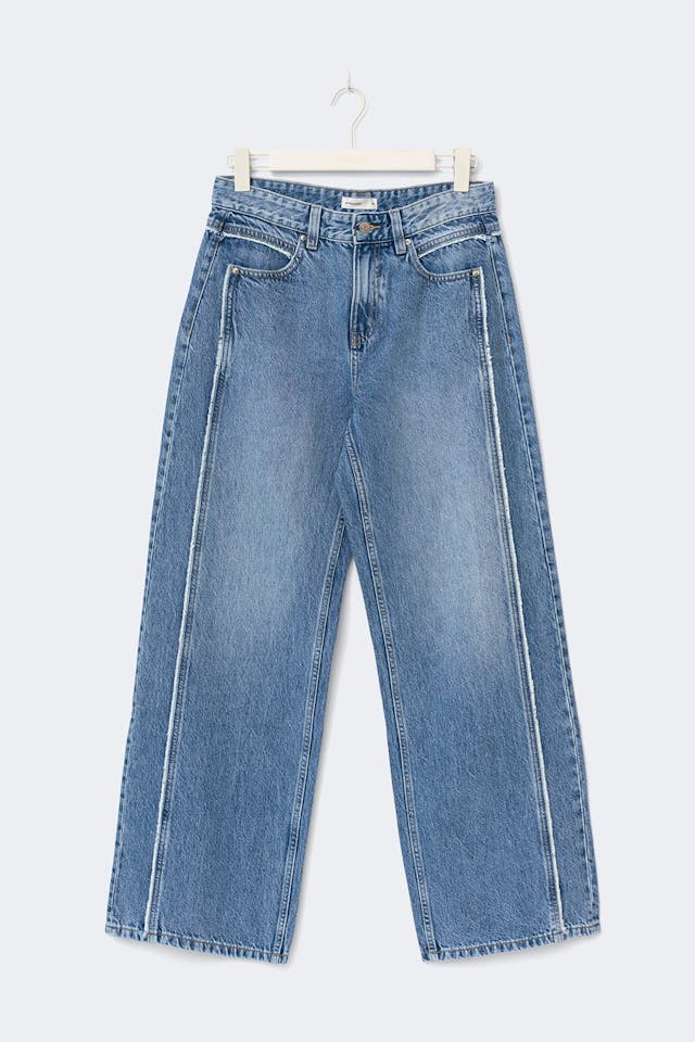 Fringe seam jeans - Blå - Dame - Gina Tricot