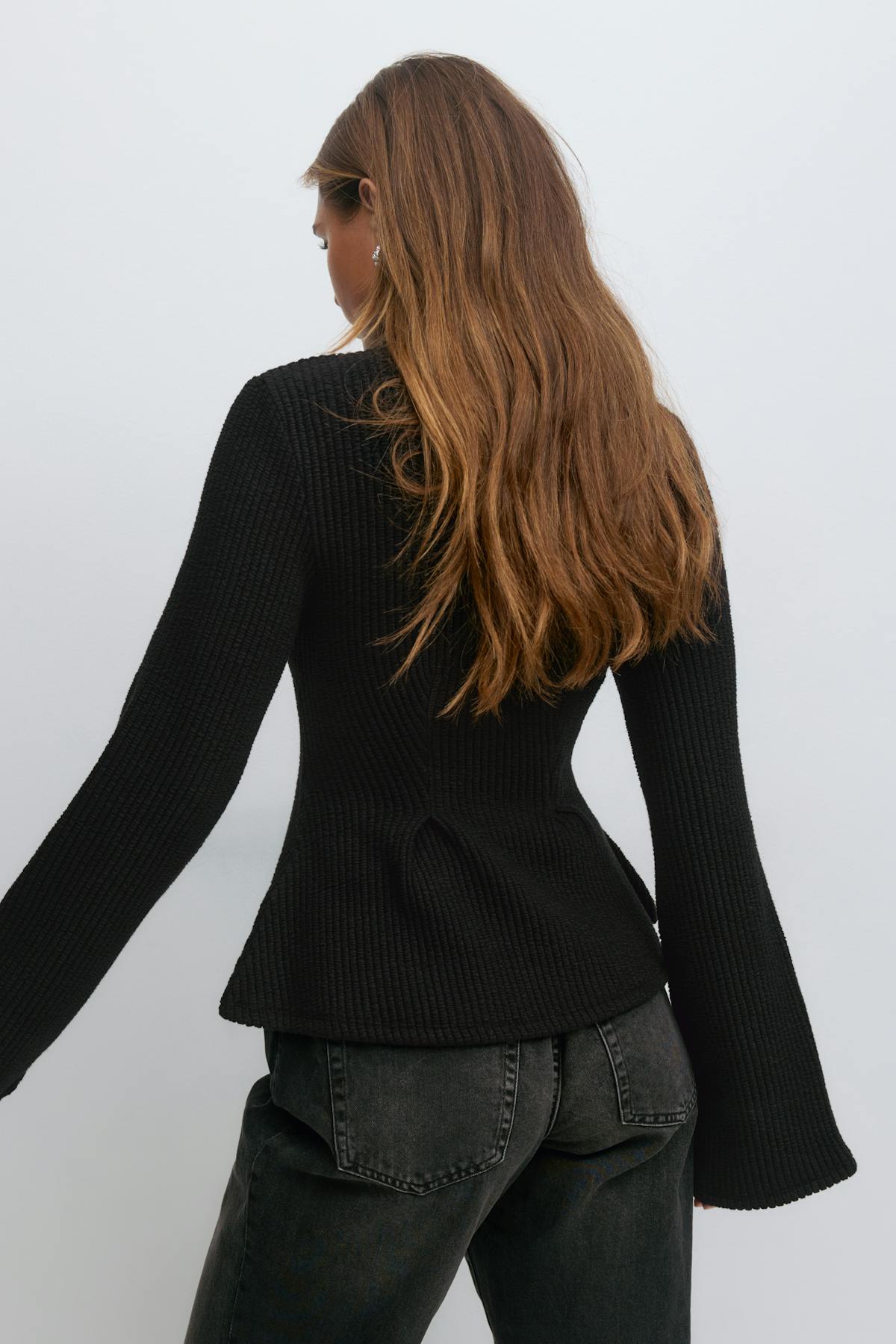 Peplum top - Zwart - Dame - Gina Tricot