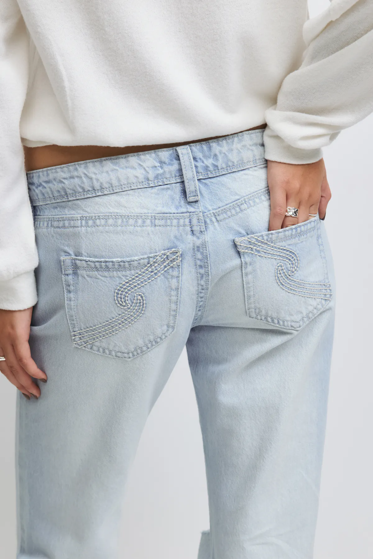 14+ loose bootcut jeans tall - Blauw - Gina Tricot