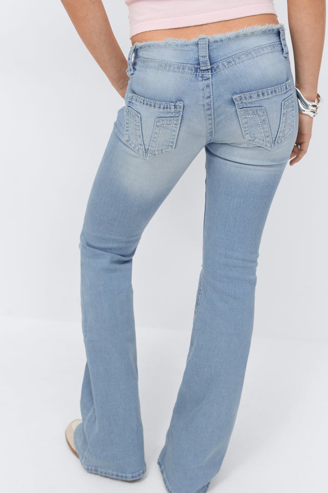 14+ x-tra low cut off jeans - Blau - Gina Tricot