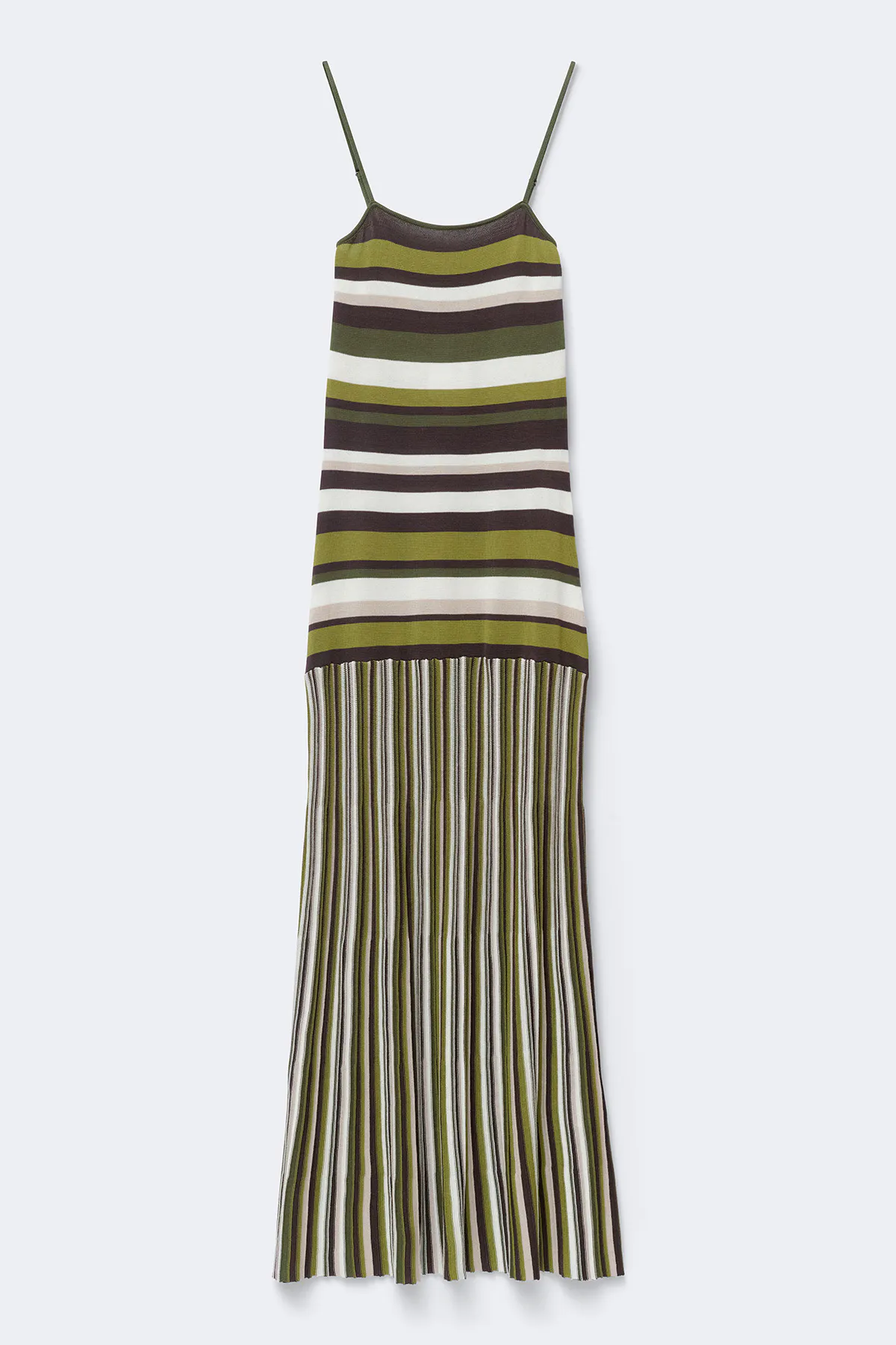 Multistripe knitted dress - Grønn - Dame - Gina Tricot