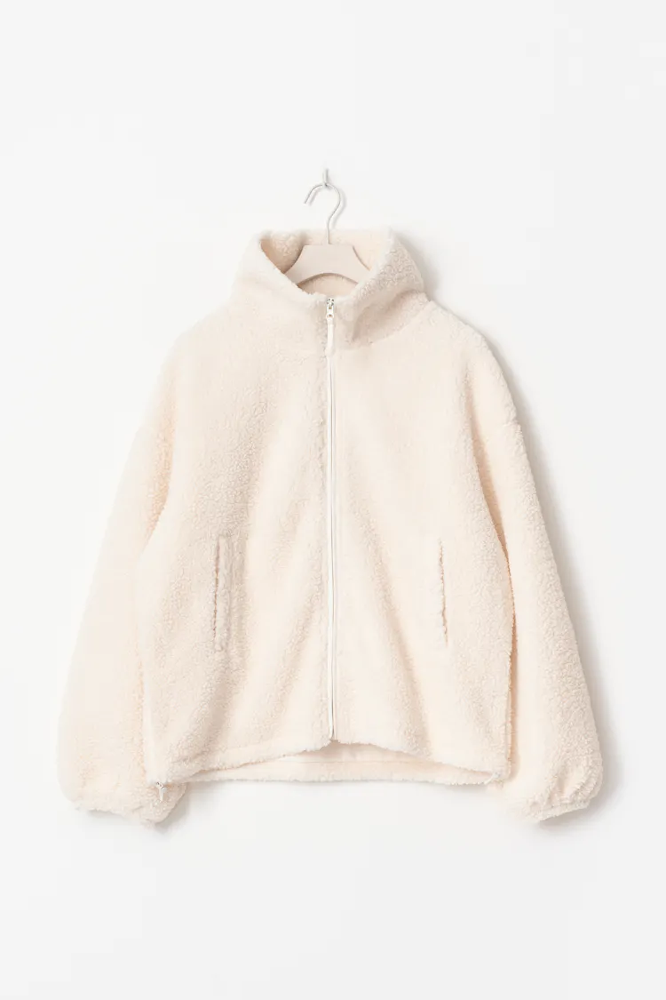 Sport fleece jacket - Vit - Dam - Gina Tricot