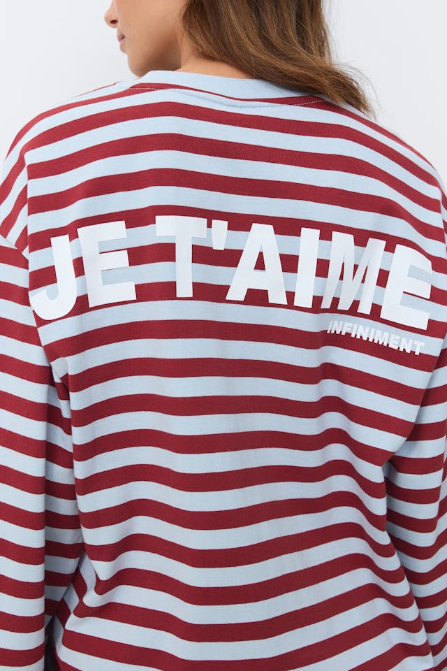 Stripe long sleeve tee - Blau - Dame - Gina Tricot