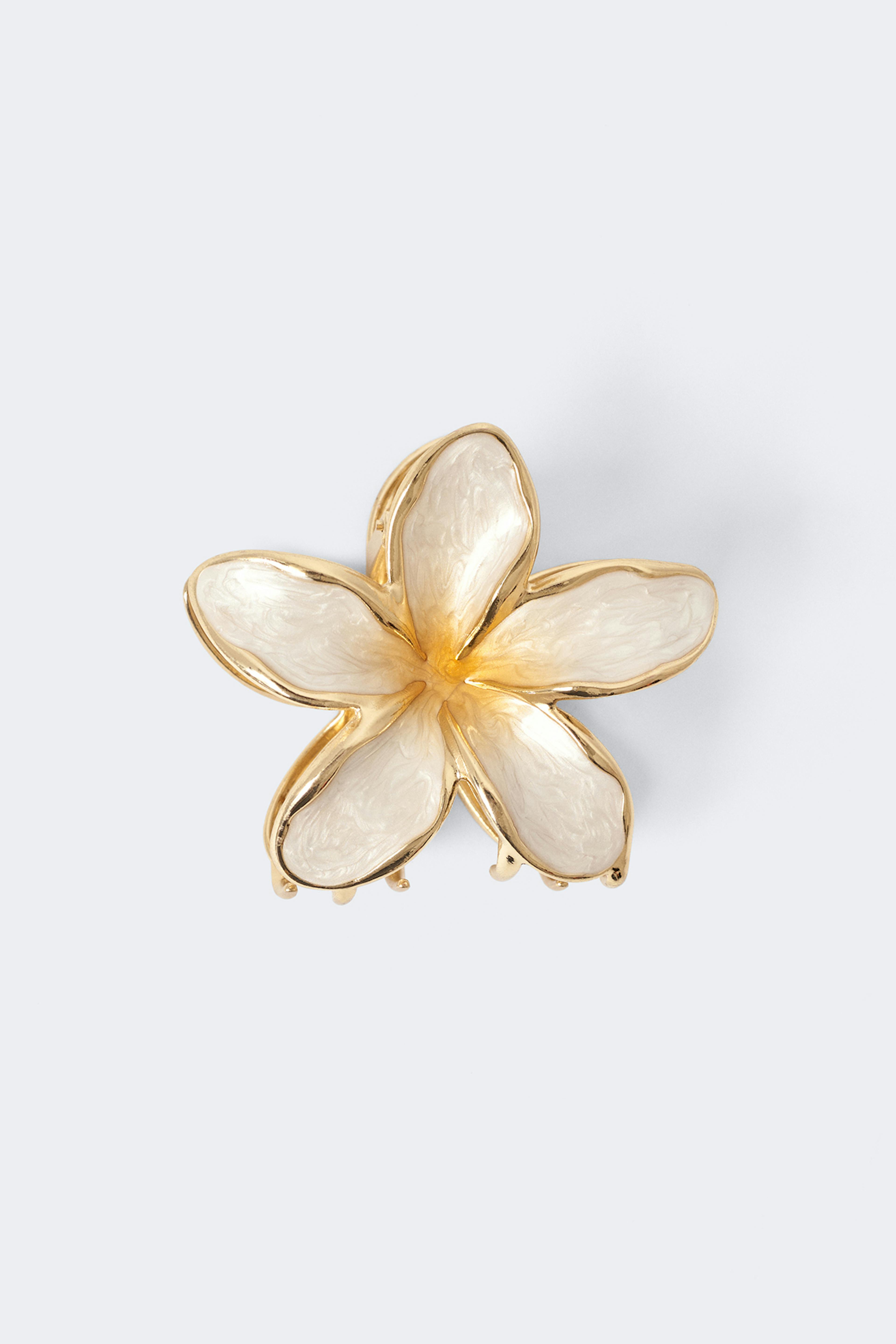 Metal flower hair clip - Blache - Femme - Gina Tricot