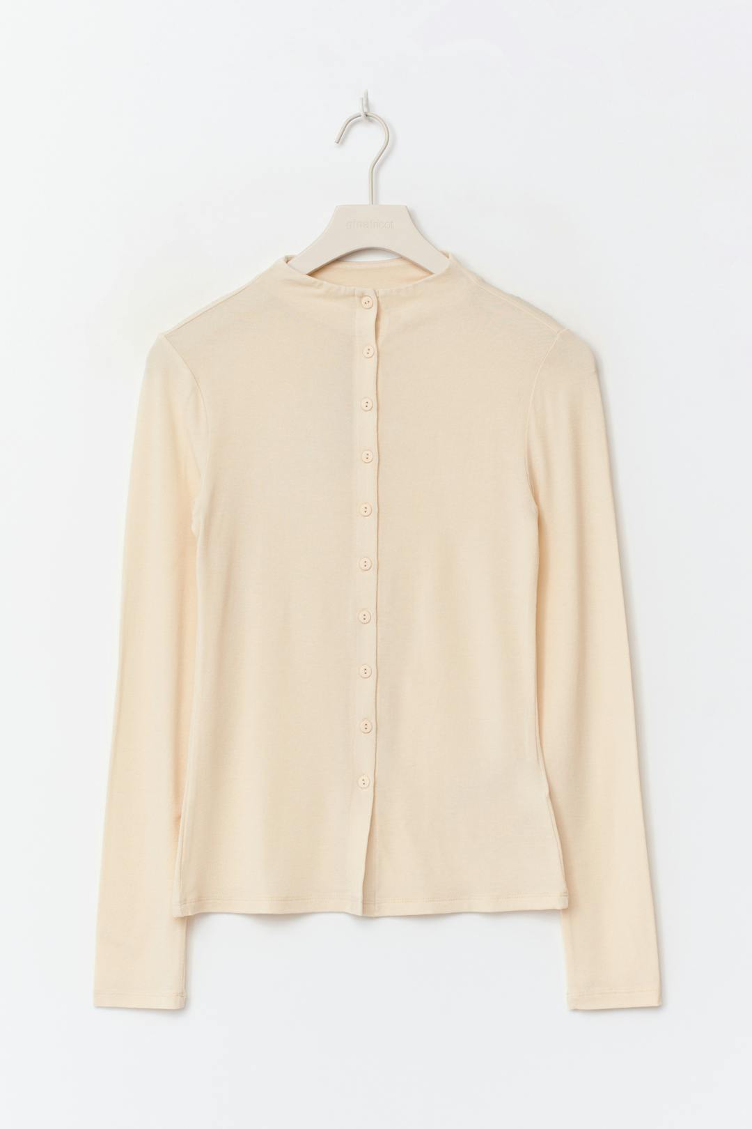 Button down funnel neck top - Gelb - Dame - Gina Tricot