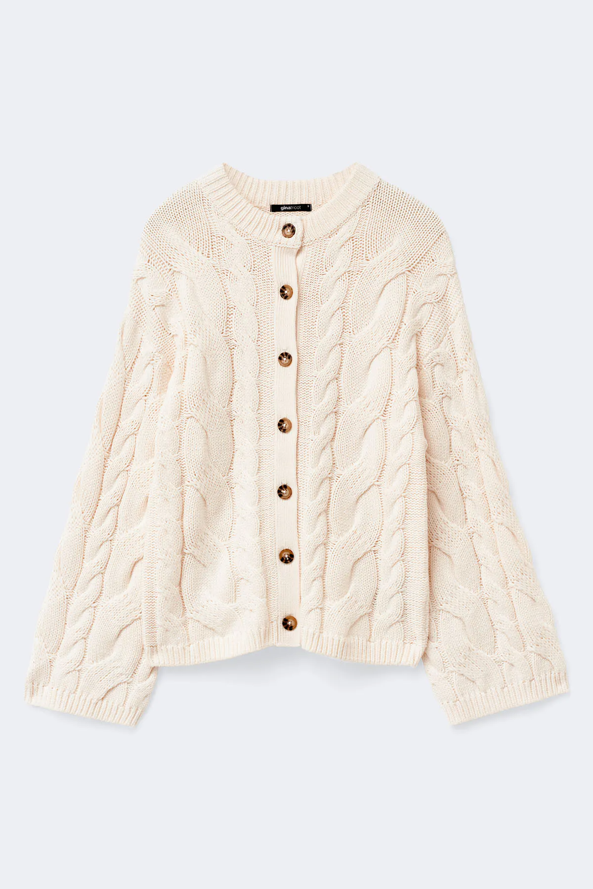 Chunky knitted cable cardigan - Hvit - Dame - Gina Tricot