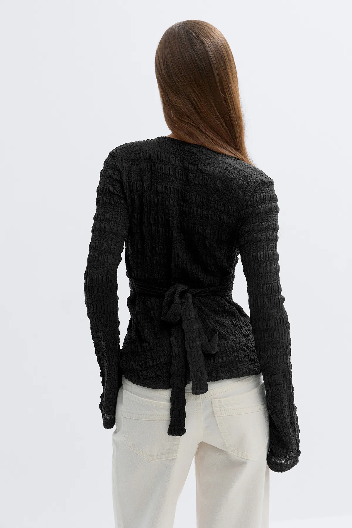 Tie back top - Noir - Femme - Gina Tricot