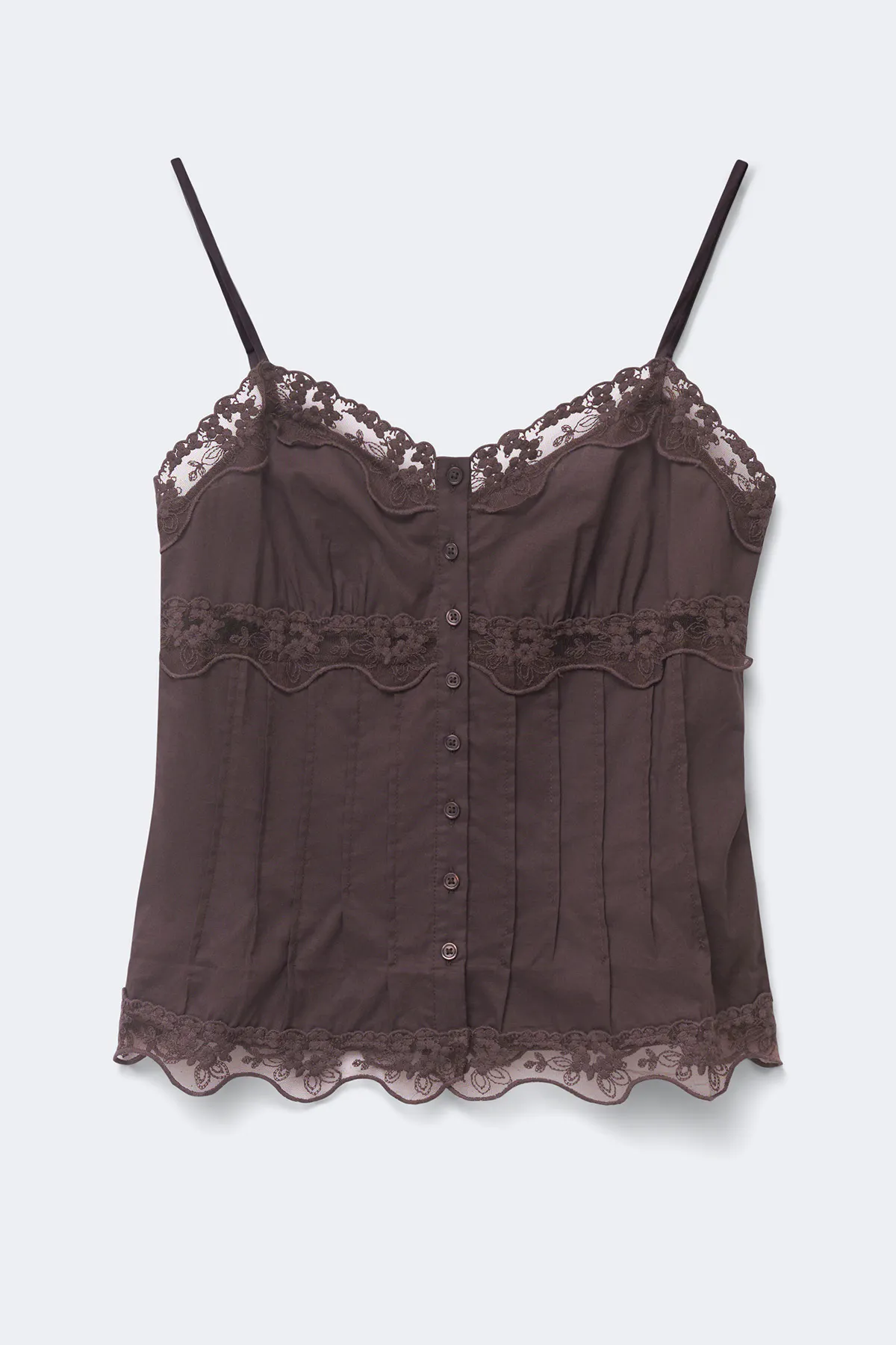 Lace singlet - Brun - Dame - Gina Tricot