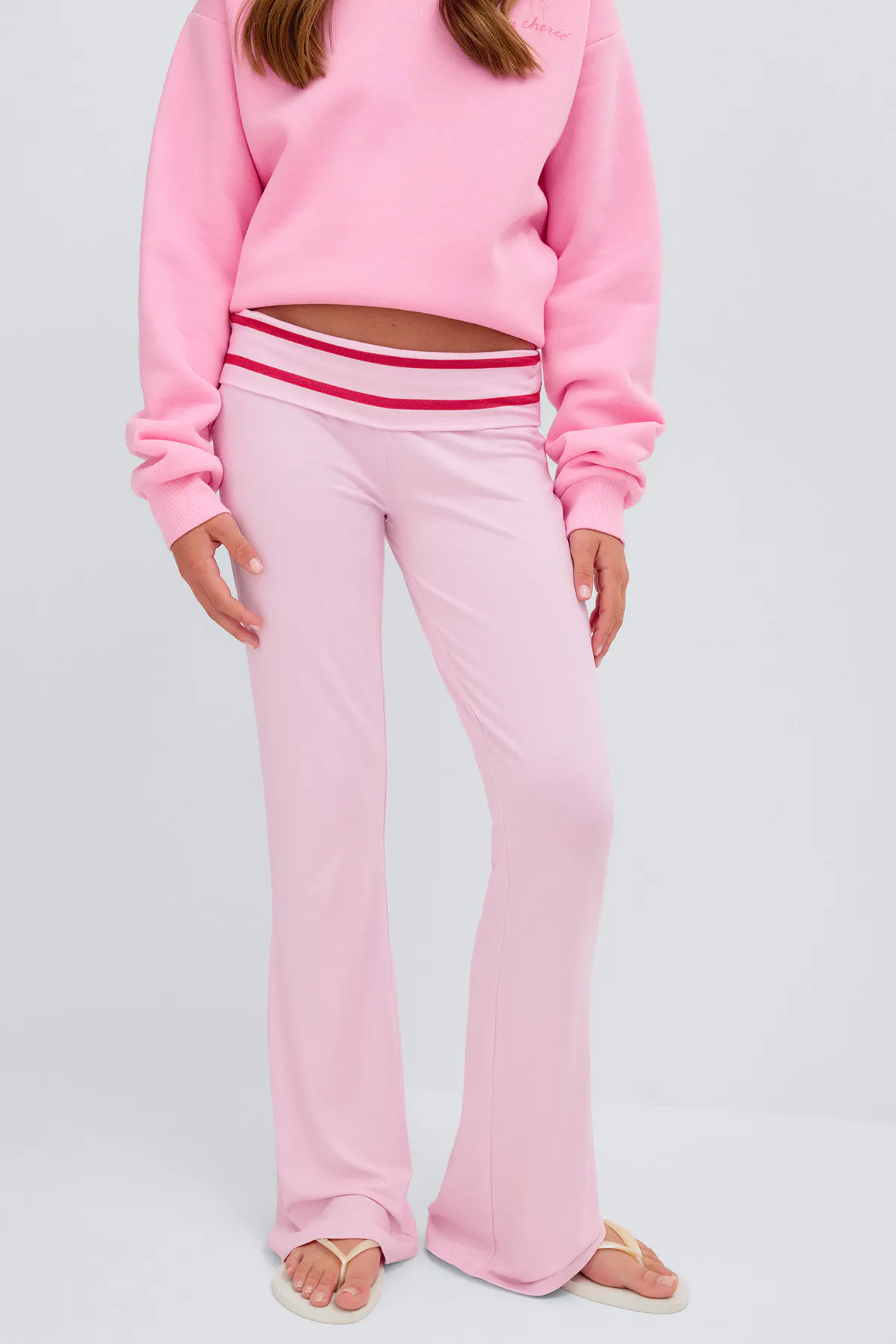 Y low waist yoga leggings - Pink - Gina Tricot