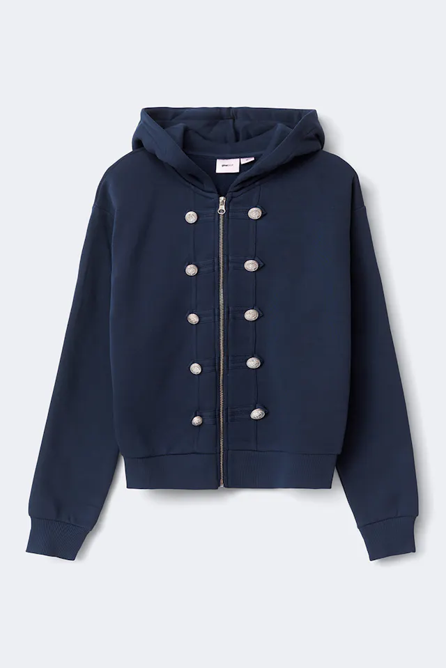 14+ napoleon zip hoodie - Blå - Gina Tricot