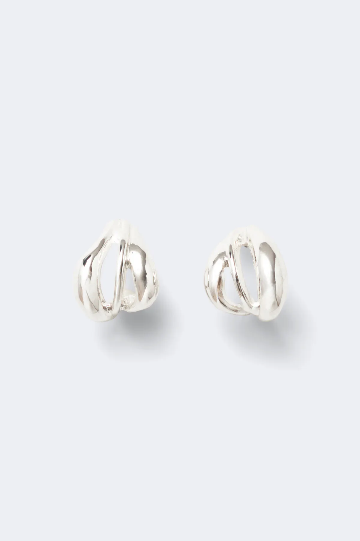 Chunky swirl hoops - Silver - Dam - Gina Tricot