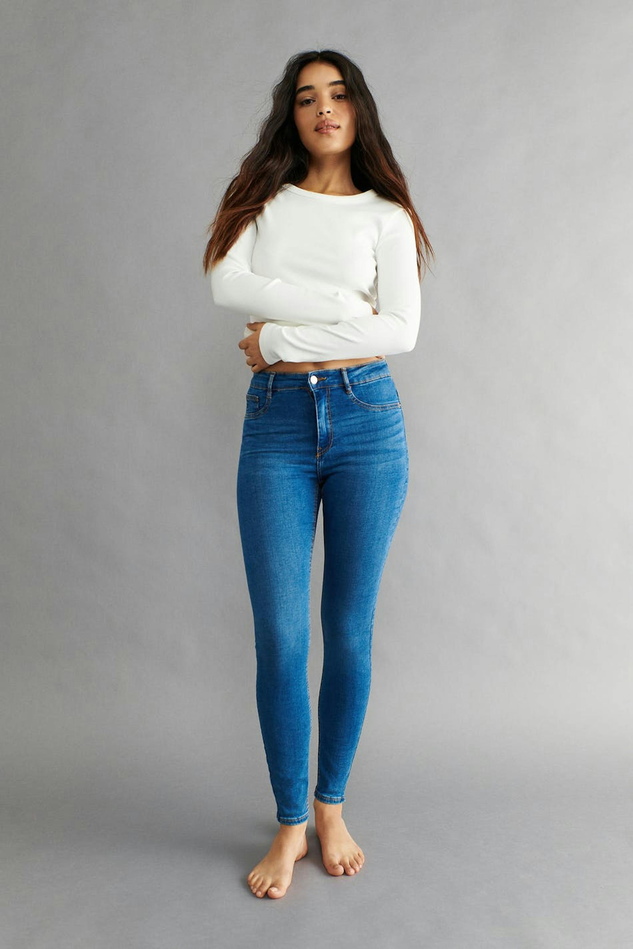 high waist jeans - Blå - Dam - Gina Tricot