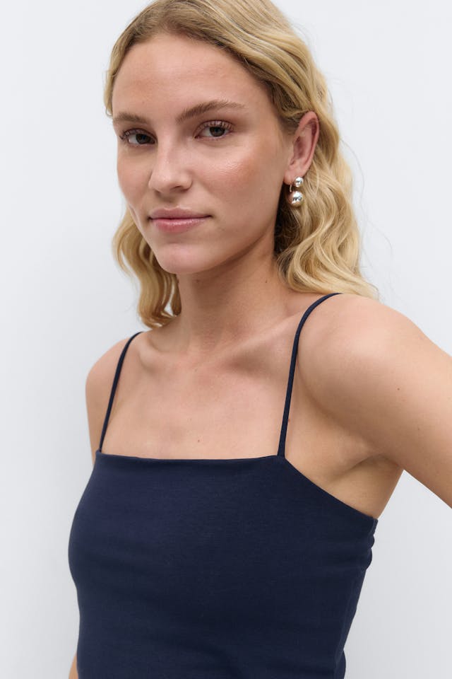 spaghetti strap singlet - Blauw - Dame - Gina Tricot