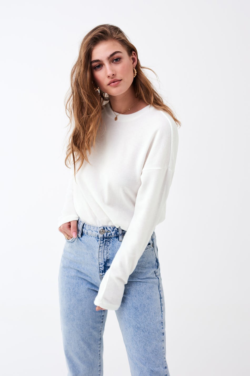 Elsa sweater - White - Women - Gina Tricot