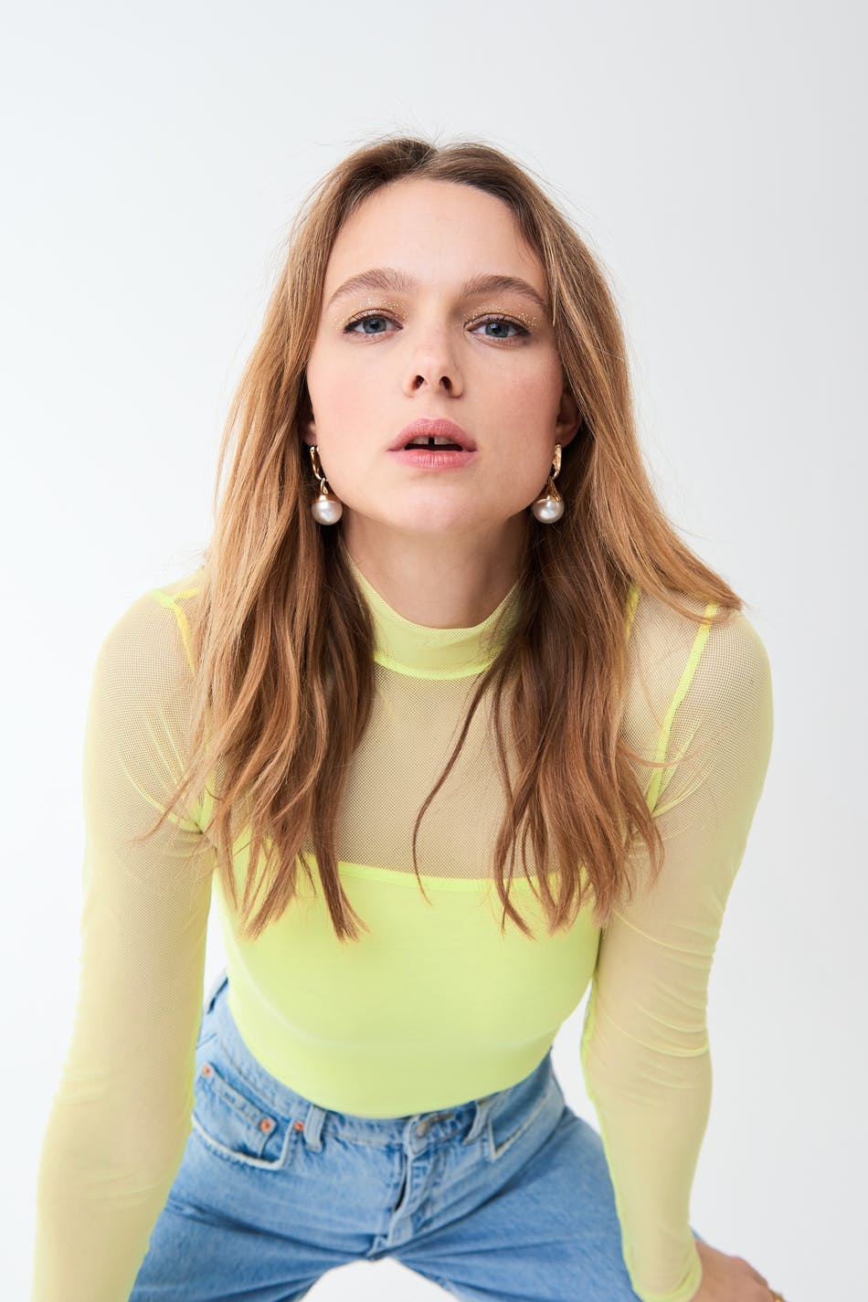 Amanda mesh top - Vihreä - Nainen - Gina Tricot