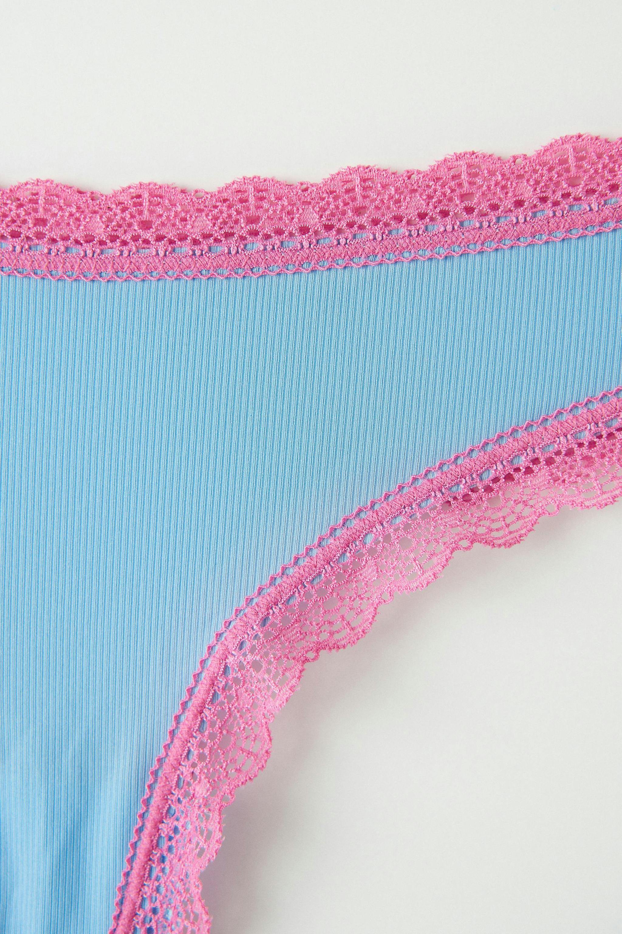 Rib string - Blau - Dame - Gina Tricot