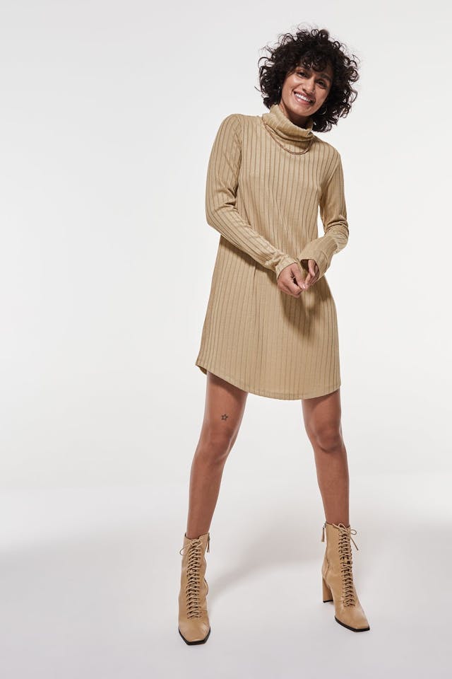 Anna rib dress - Hvit - Dame - Gina Tricot