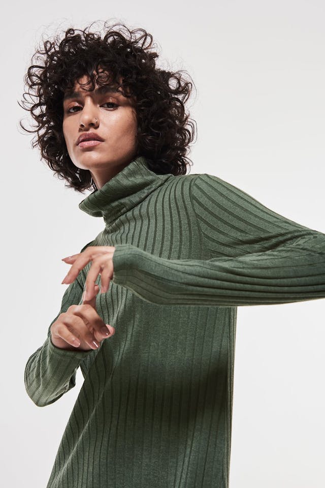 Anna rib dress - Grønn - Dame - Gina Tricot