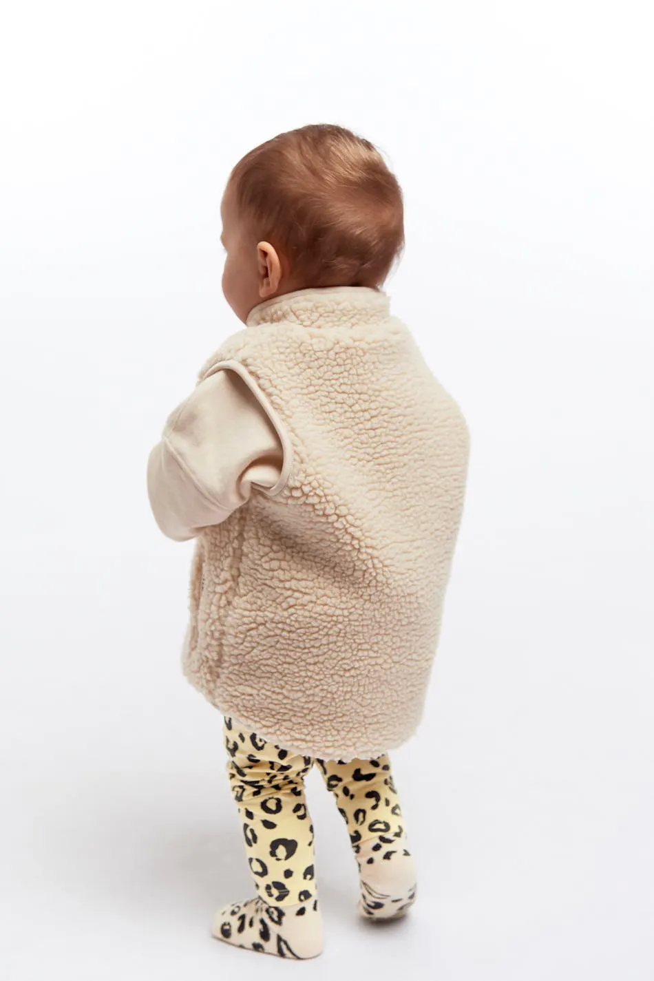 Mini teddy vest - Beige - Gina Tricot