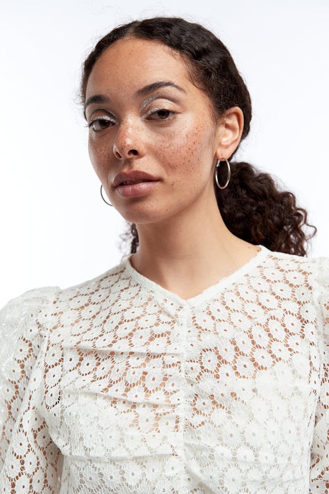 Francesca lace top - Weiß - Dame - Gina Tricot