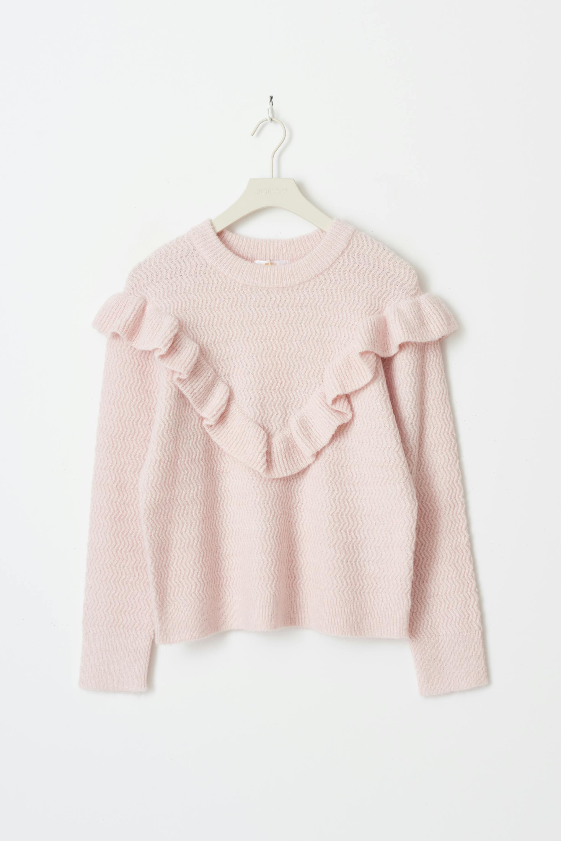 Y frill sweater - Pink - Gina Tricot